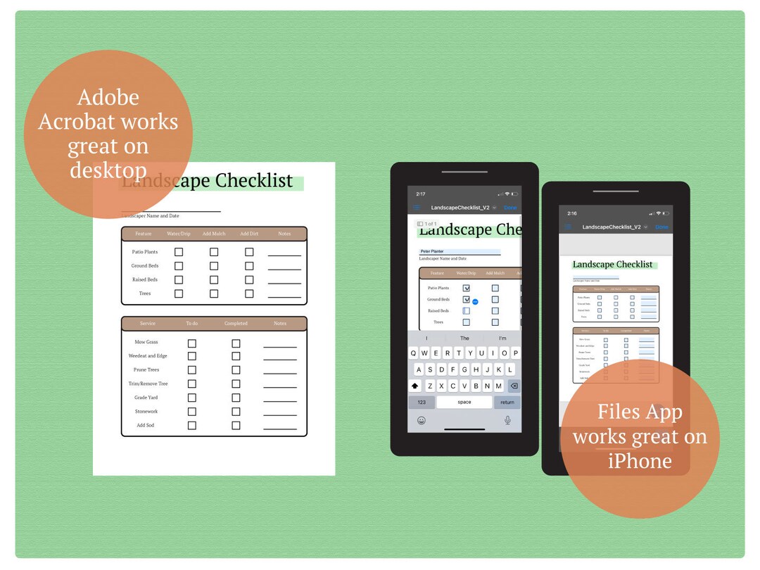 Printable Work Sheet Landscape Checklist Gardening Tracker Fillable ...