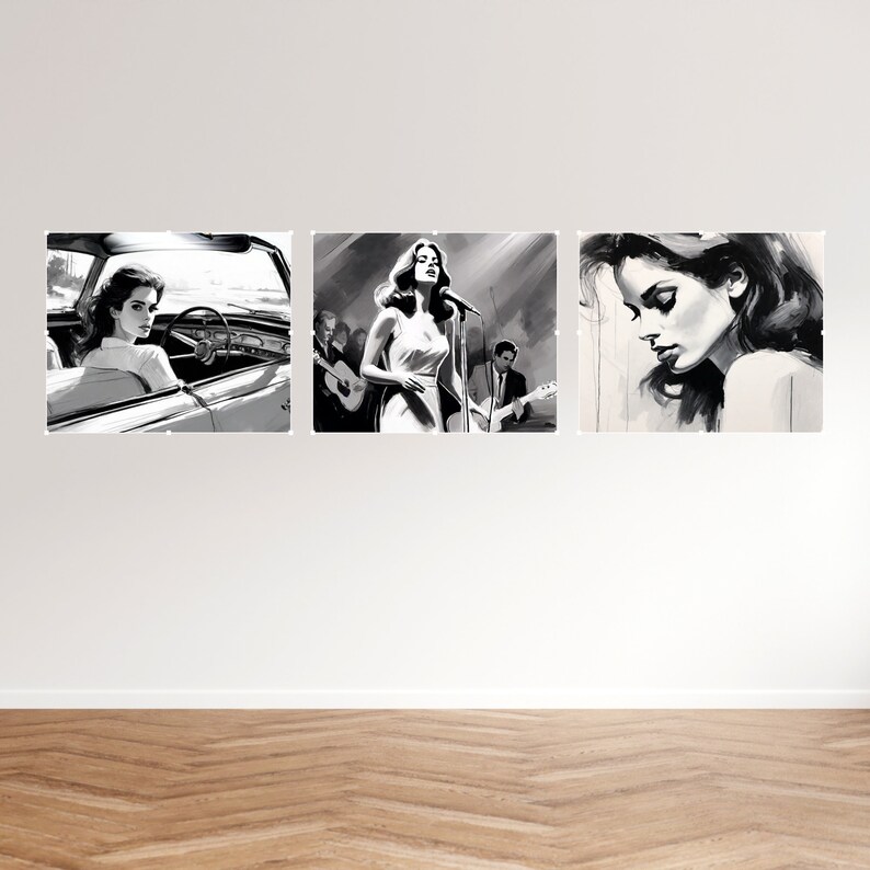 LDR Inspired Printable Wall Art Set Lana Beautiful Woman Instant ...