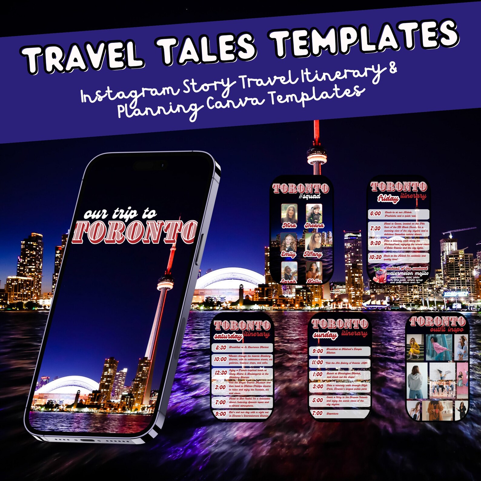 Travel Tales Templates: Toronto Edition Canva Template Set - Etsy