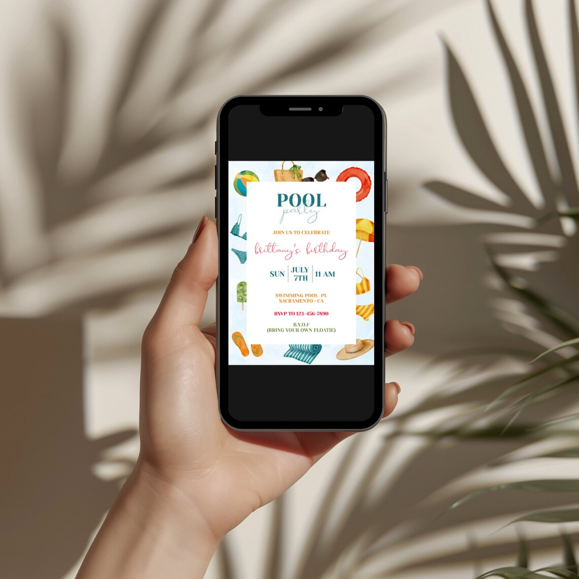 Pool Party Invitation, Pool Party Invite, Pool Party Invitation for ...