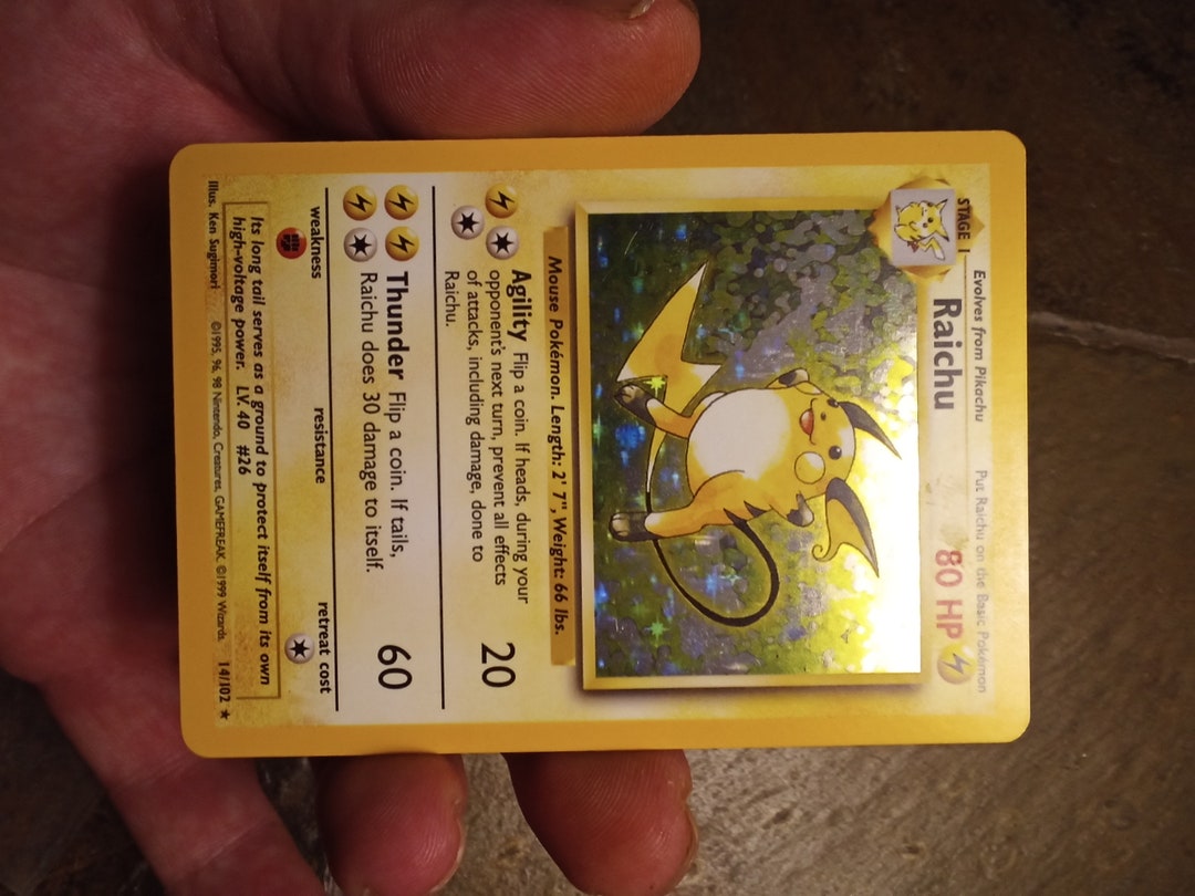 Pokemon Trading Card Raichu Holographic - Etsy