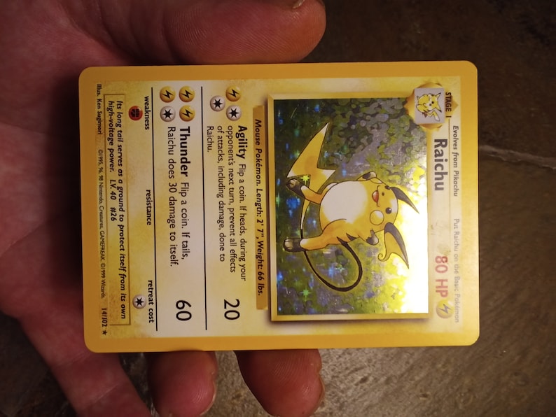 Pokemon Trading Card Raichu Holographic - Etsy