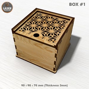 Set 15 Laser Cut File Box With Lid Svg for Laser, Laser Cut Wood Box ...
