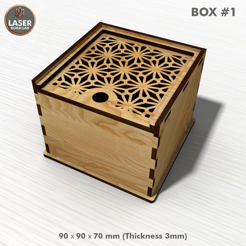 Set 15 Laser Cut File Box With Lid Svg for Laser, Laser Cut Wood Box ...