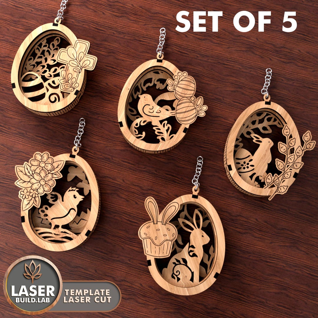 Easter Tag Laser Cut File Glow Forge Template, Easter Egg Tag Svg Laser ...