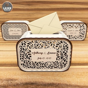 Laser Cut File Wedding Card Box Dxf Cut File, Wedding Laser Cut Box ...