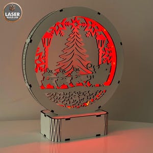 Christmas Lamp Laser Cut Files, Christmas Light Box Laser Cutting ...
