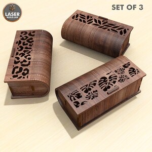 Laser Cut Book Box Svg Laser Cutting Files and Wooden Book Box File ...