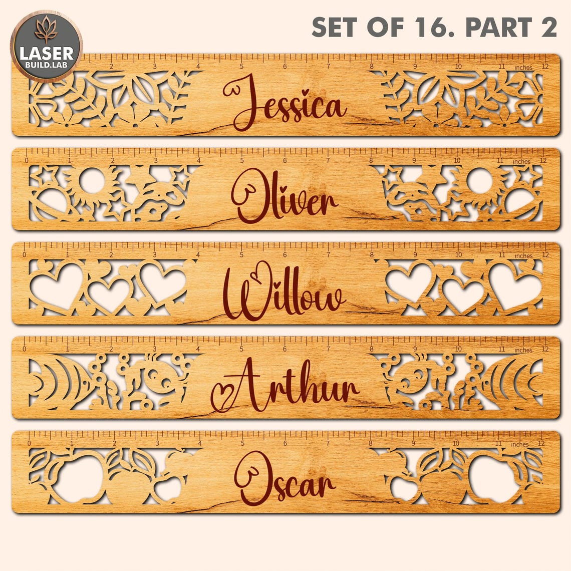 School Rulers Svg Laser Files - Teacher Laser Template - Laser Engraved ...