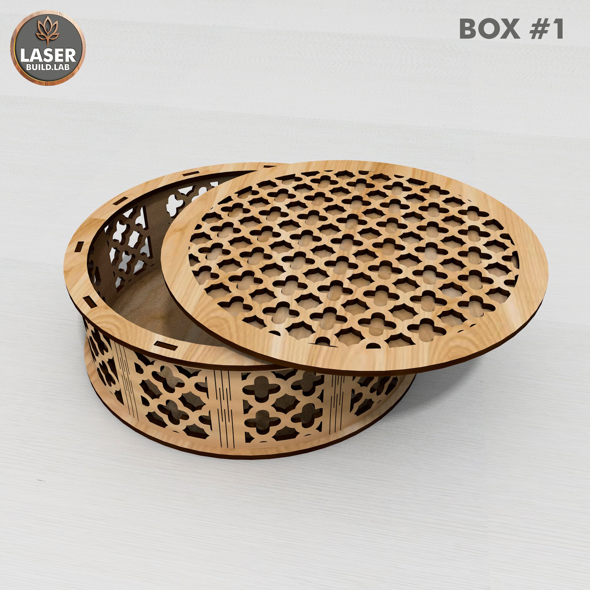 Round Box Laser Cut File and Box Vector File, Laser Cut Box Rounded and ...