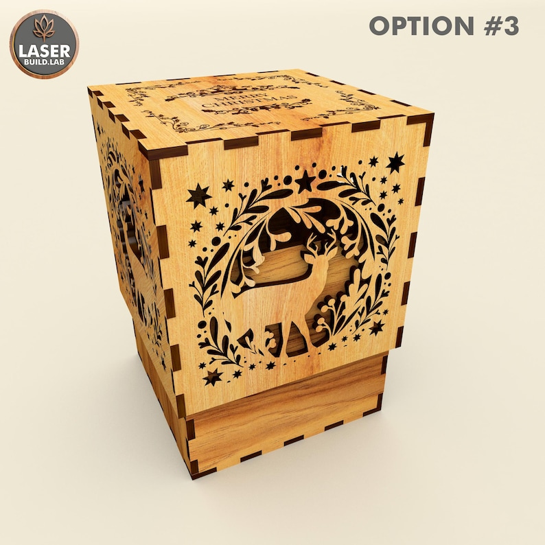 Christmas Gift Box Laser Cut File, New Year Laser Cut Box Templates ...