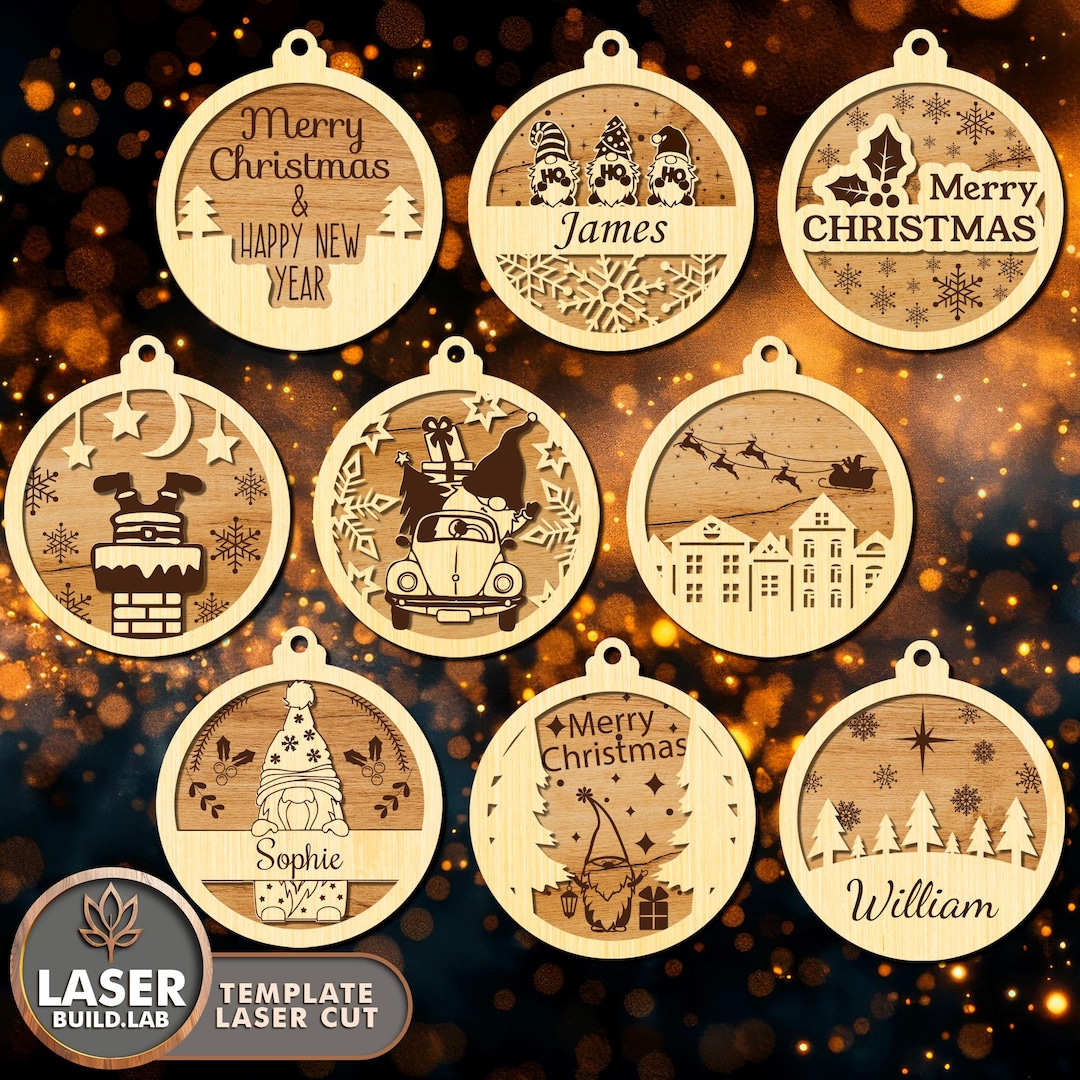 Laser Svg Christmas Ornaments Laser Files, Christmas Glowforge ...