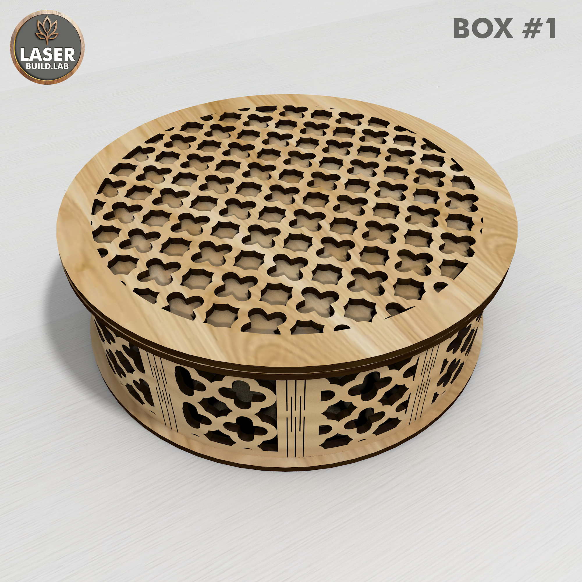 Round Box Laser Cut File and Box Vector File, Laser Cut Box Rounded and ...