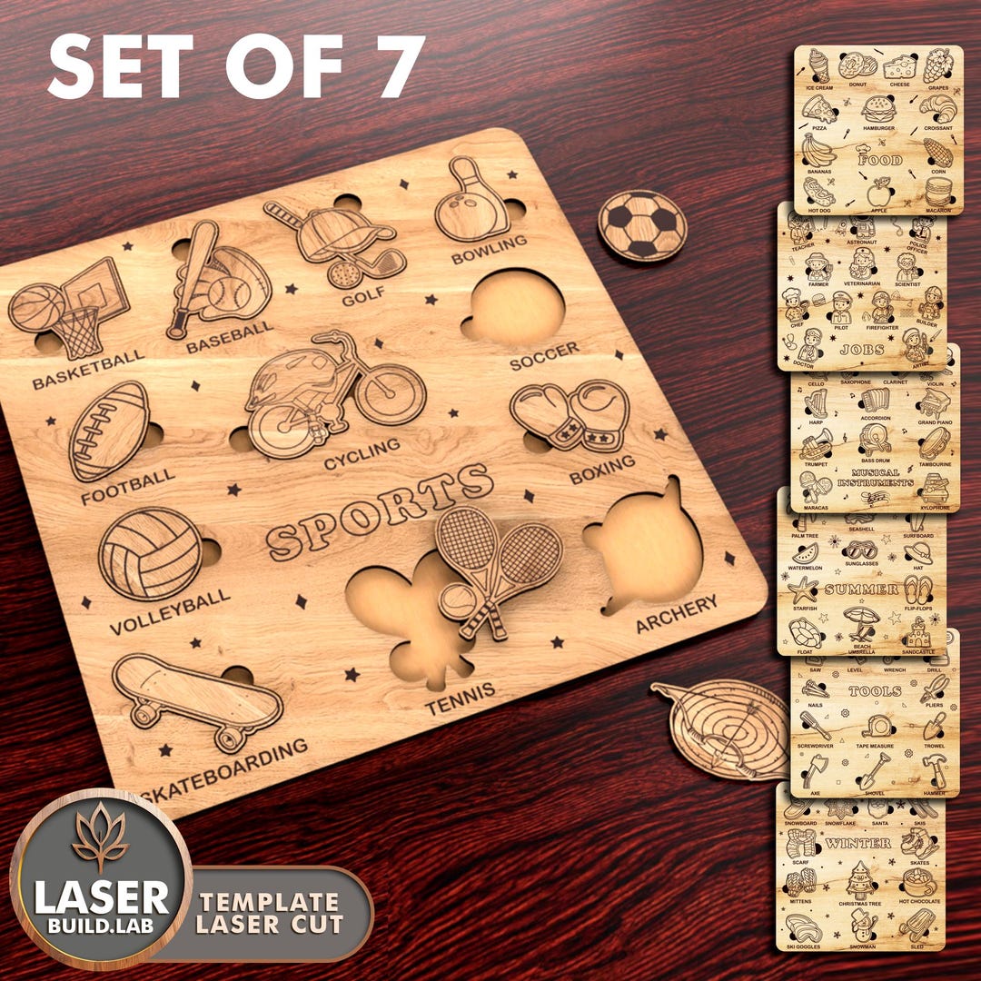 Svg Puzzles Laser Cut Files for Kids, Children Laser Glowforge Puzzle ...