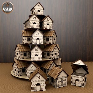 Laser Svg Christmas Advent Calendar Laser Cut File, Christmas Laser File Dxf, Christmas ...