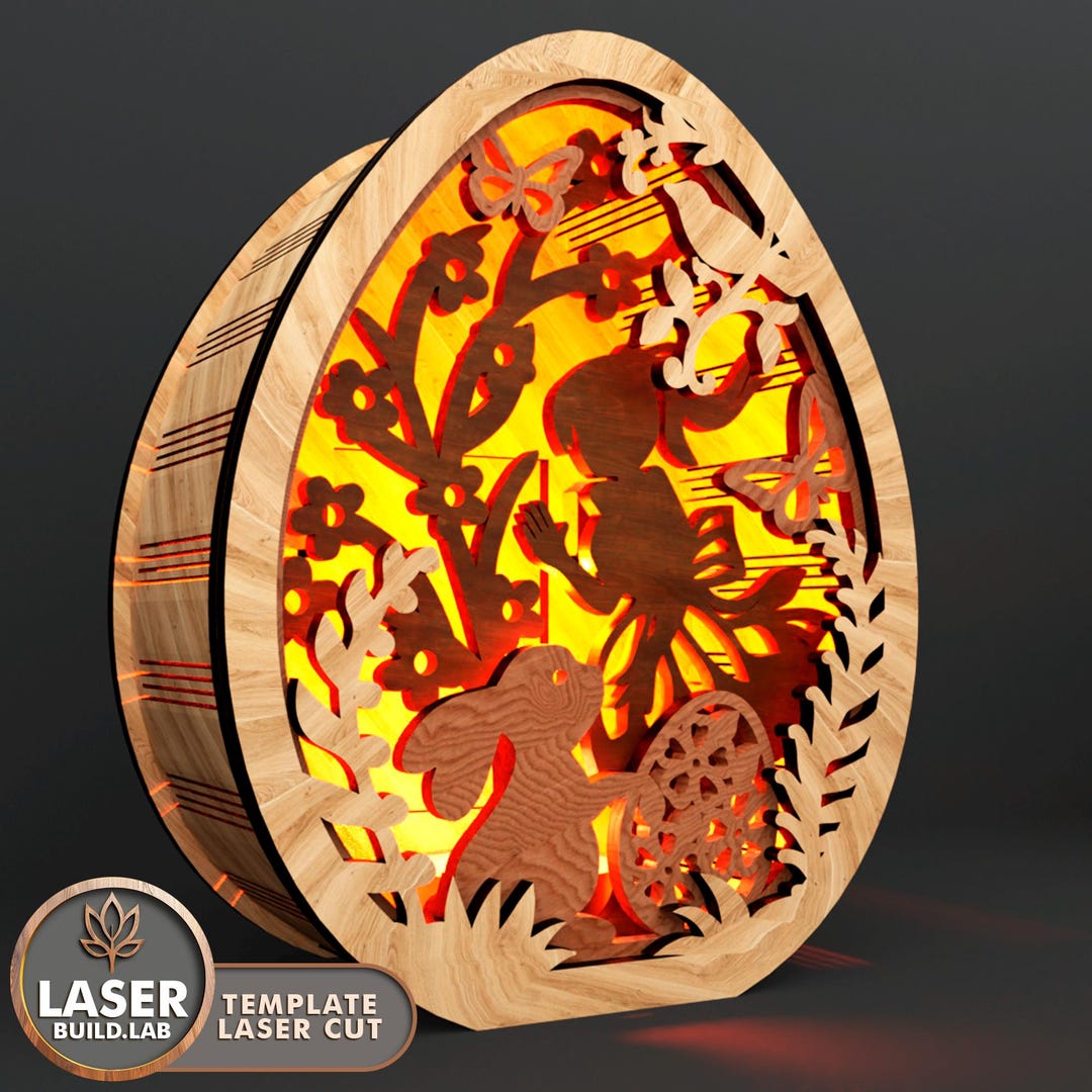 Easter Tea Light Laser File for Laser Cutting, Easter Laser Svg File ...