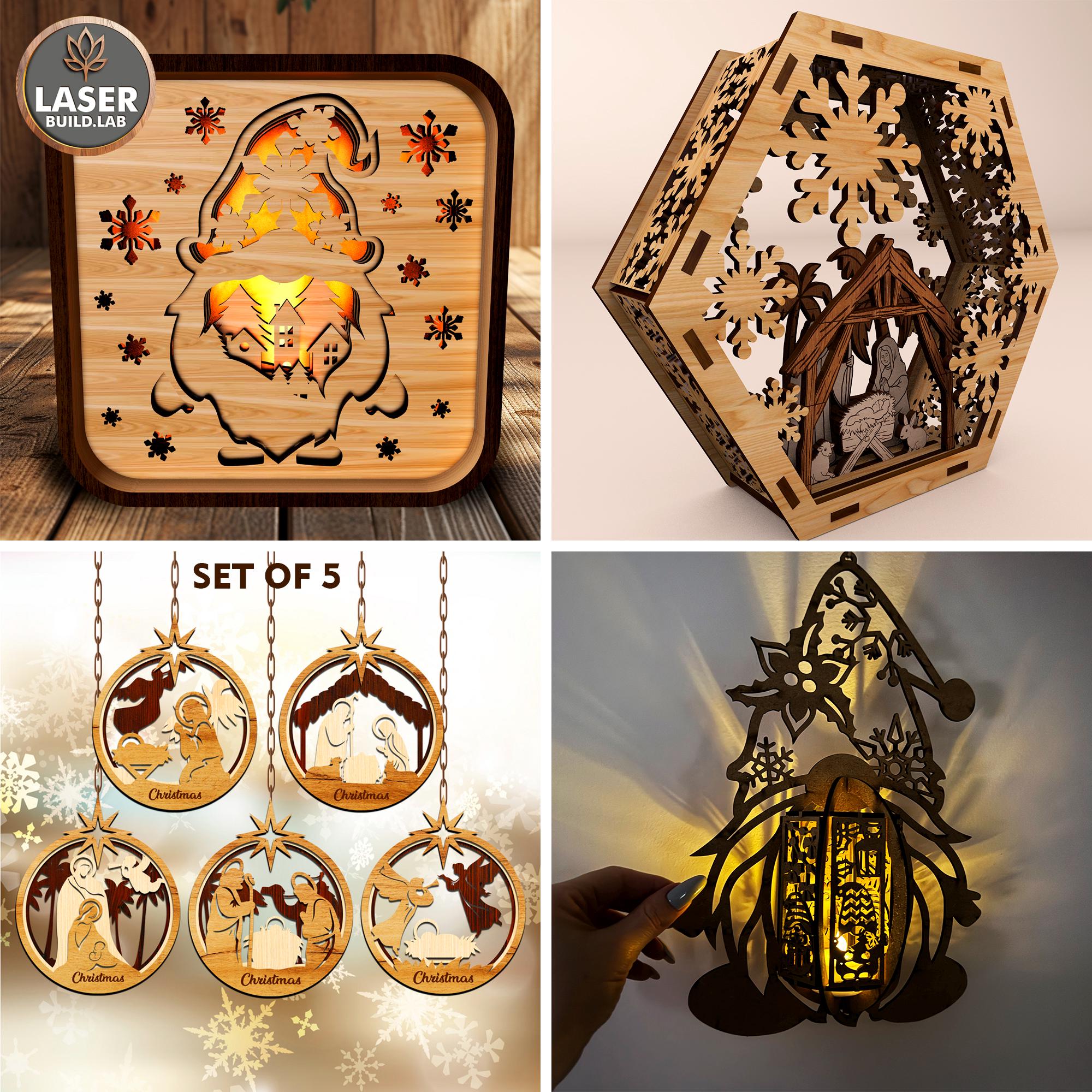 BIG SALE Christmas Laser Cut Files Svg for New Year Decorations, Dxf ...