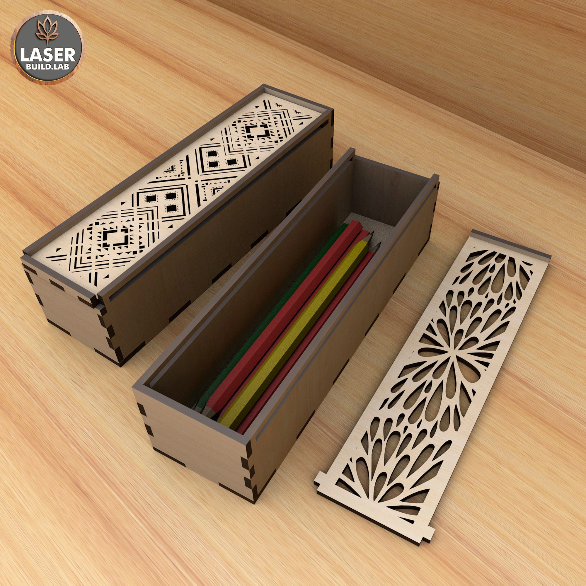 Laser Svg Pencil Box Laser Cut File and Laser Cut Pen Holder, Pen Box ...