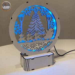 Christmas Lamp Laser Cut Files, Christmas Light Box Laser Cutting ...