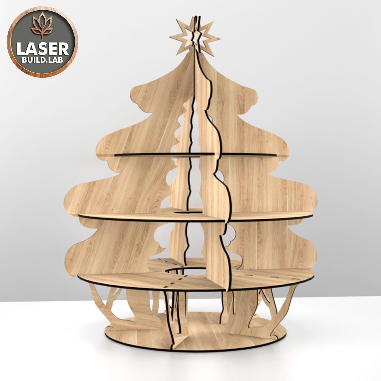 Advent Calendar Houses With Christmas Tree Laser Cut Files Svg for ...