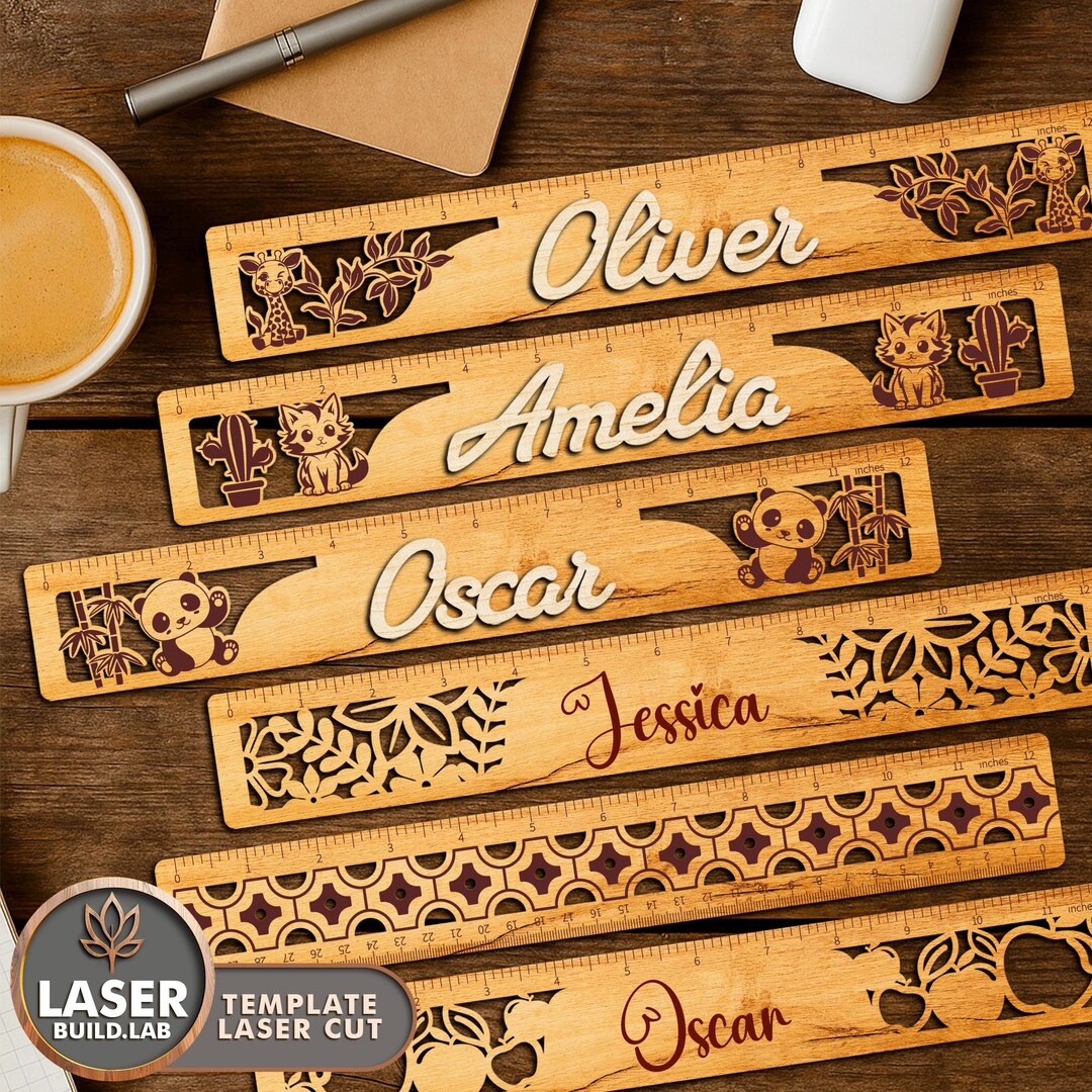 Svg Rulers Laser Cut Files Custom Wooden Ruler Back to School ...