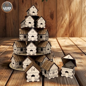 Laser Svg Christmas Advent Calendar Laser Cut File, Christmas Laser ...
