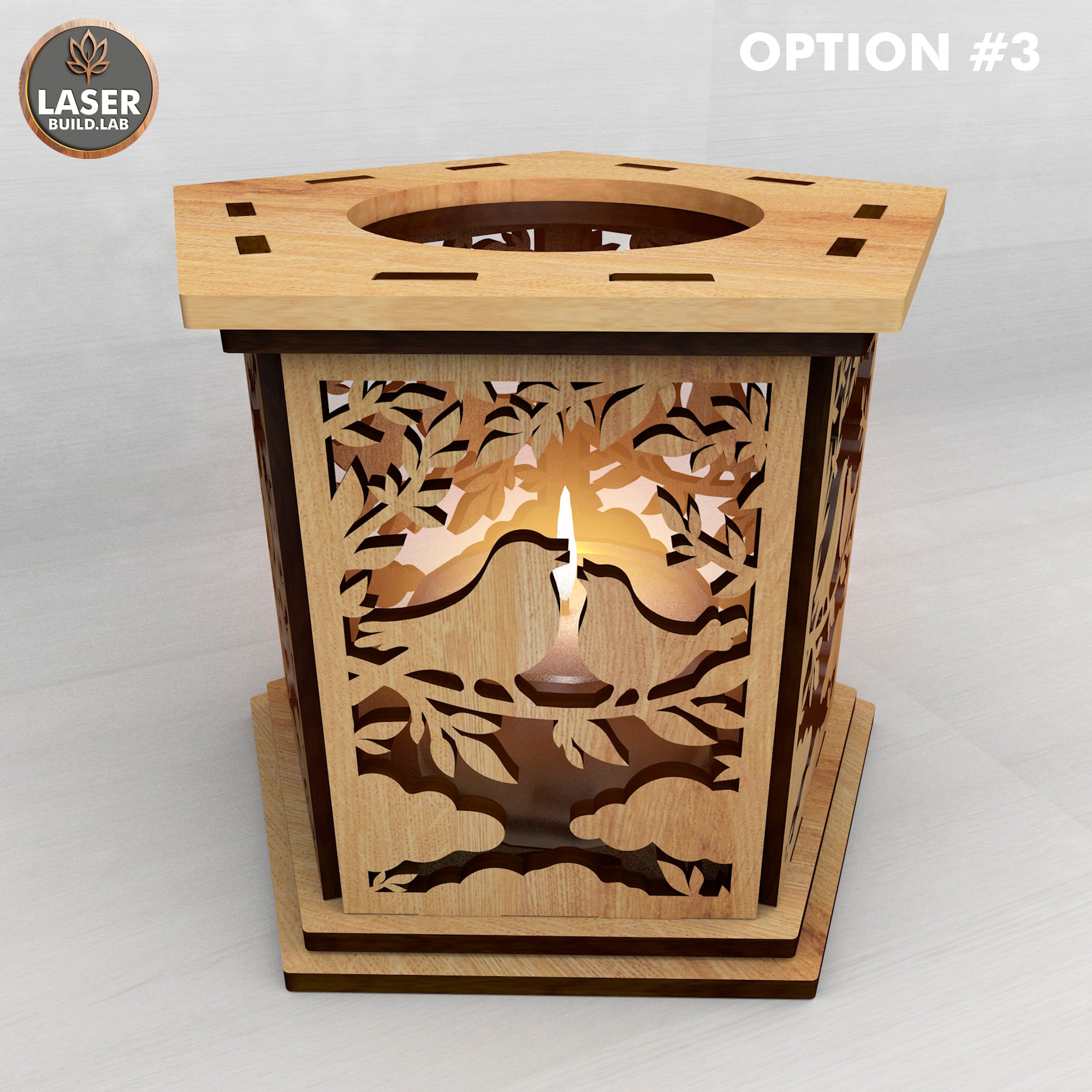 Candle Holder Laser Cut Files Set of 3 and Candle Holder Svg Laser ...