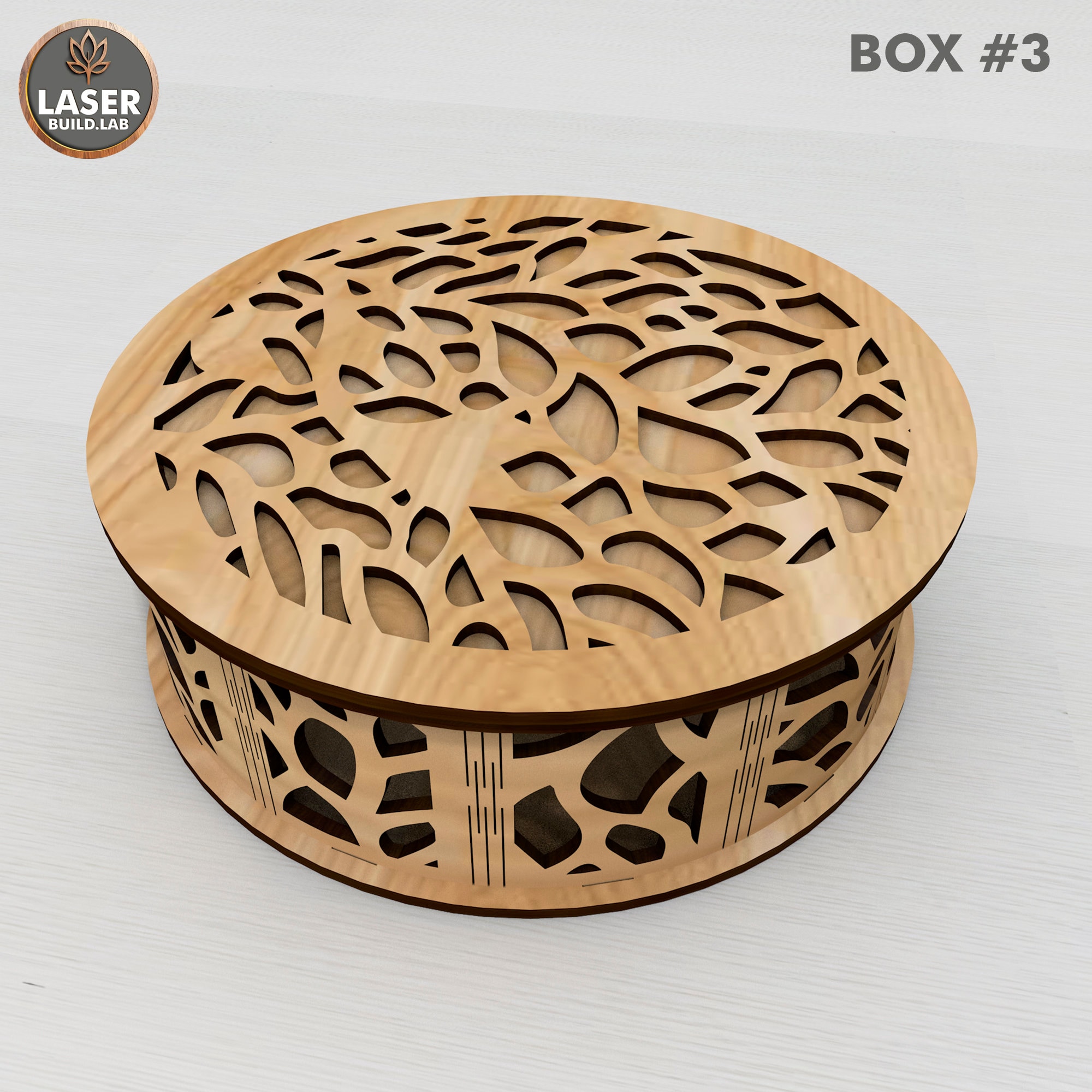 Round Box Laser Cut File and Box Vector File, Laser Cut Box Rounded and ...