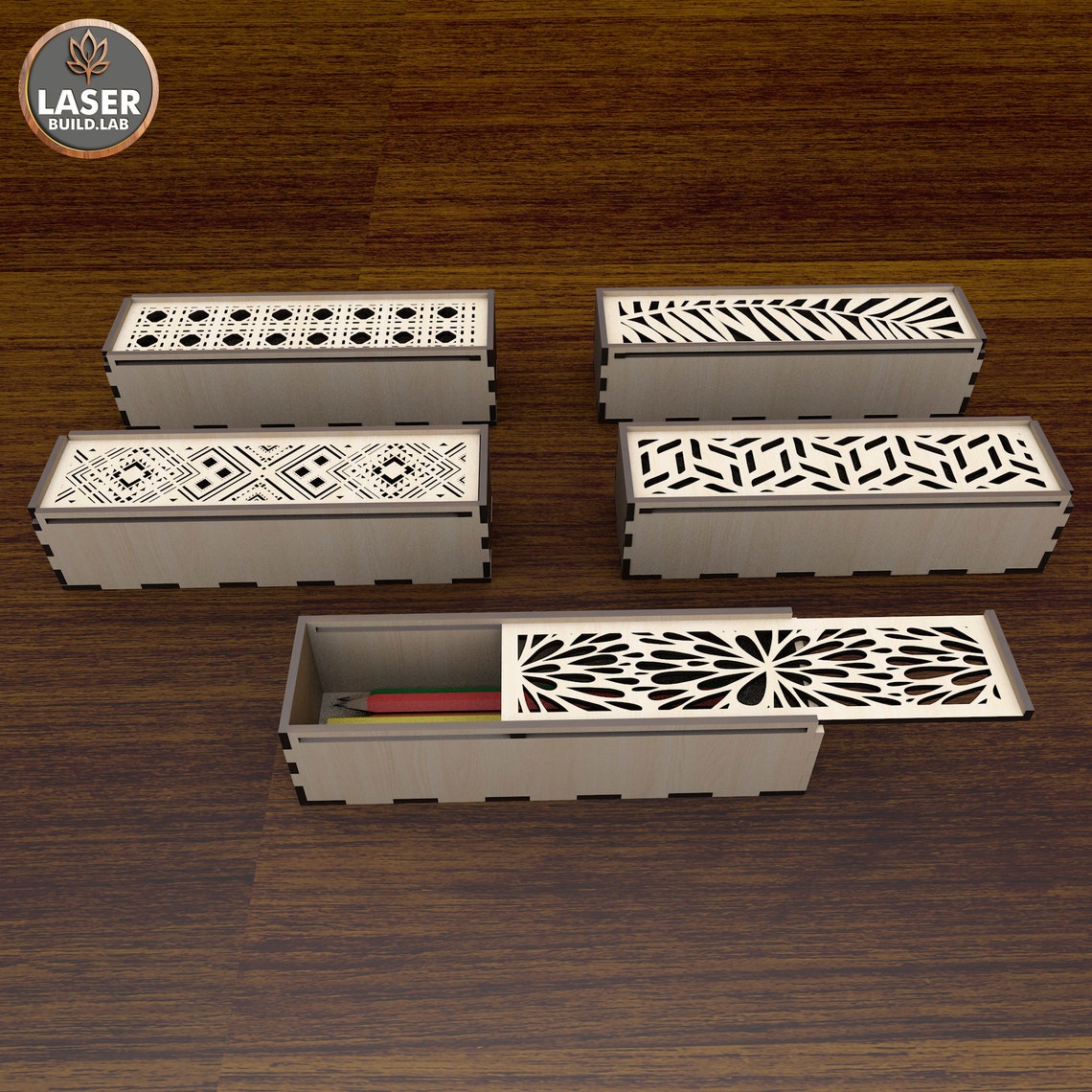 Laser Svg Pencil Box Laser Cut File and Laser Cut Pen Holder, Pen Box ...