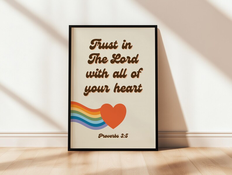Proverbs 3:5 Printable Poster for Kids | Trust in the Lord With All of ...