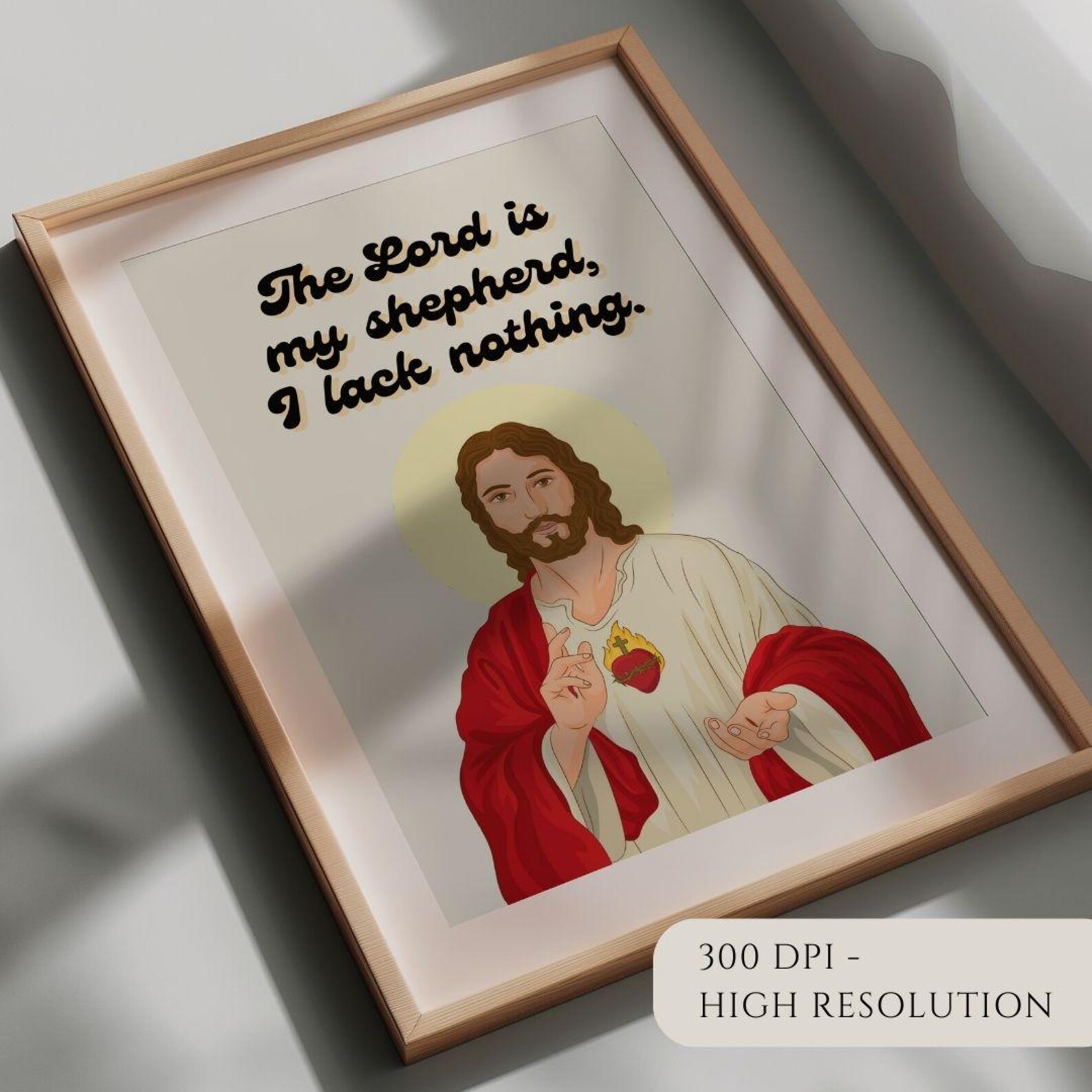 The Lord is My Shepherd, I Lack Nothing Psalm 23 Graphic Religious Wall ...