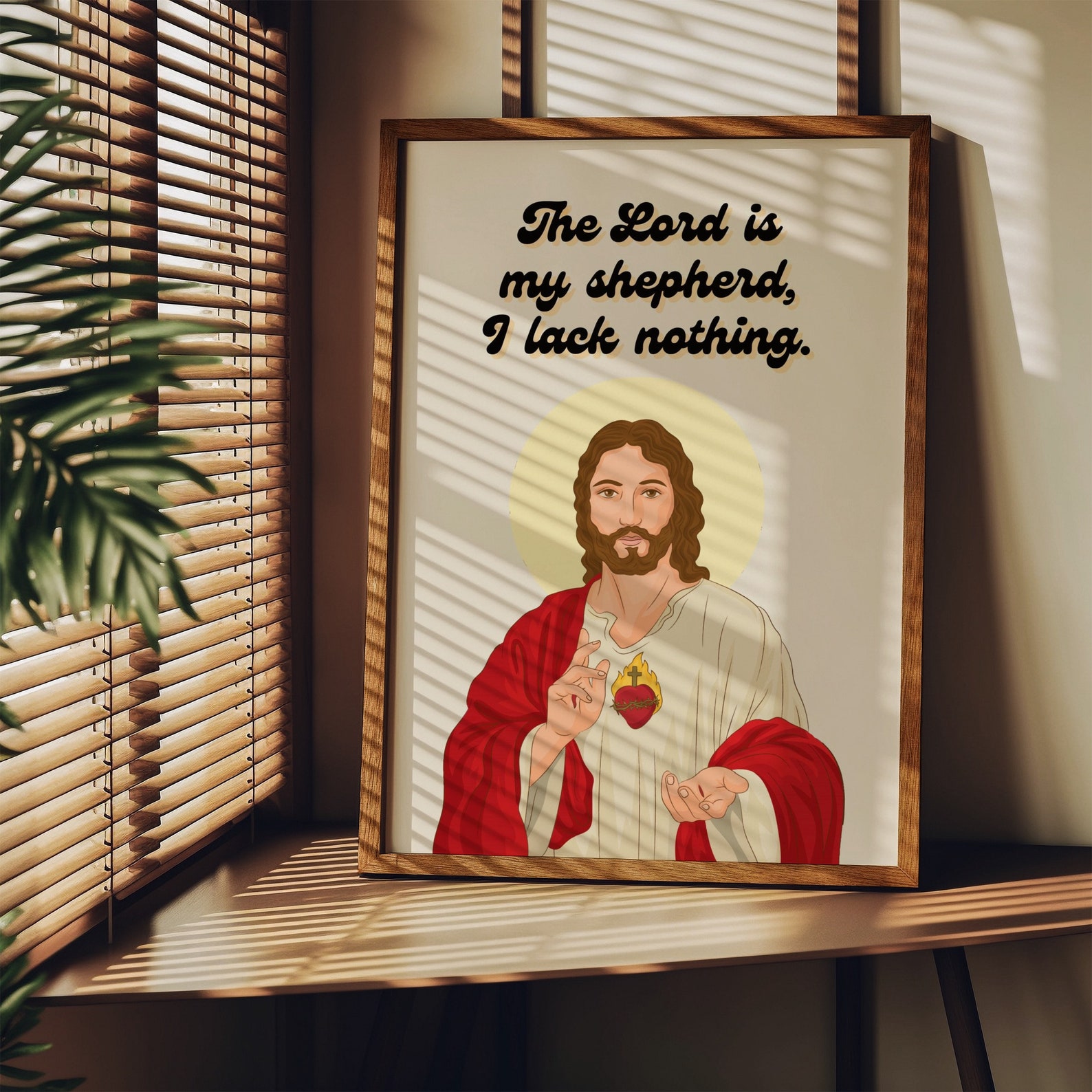 The Lord is My Shepherd, I Lack Nothing Psalm 23 Graphic Religious Wall ...