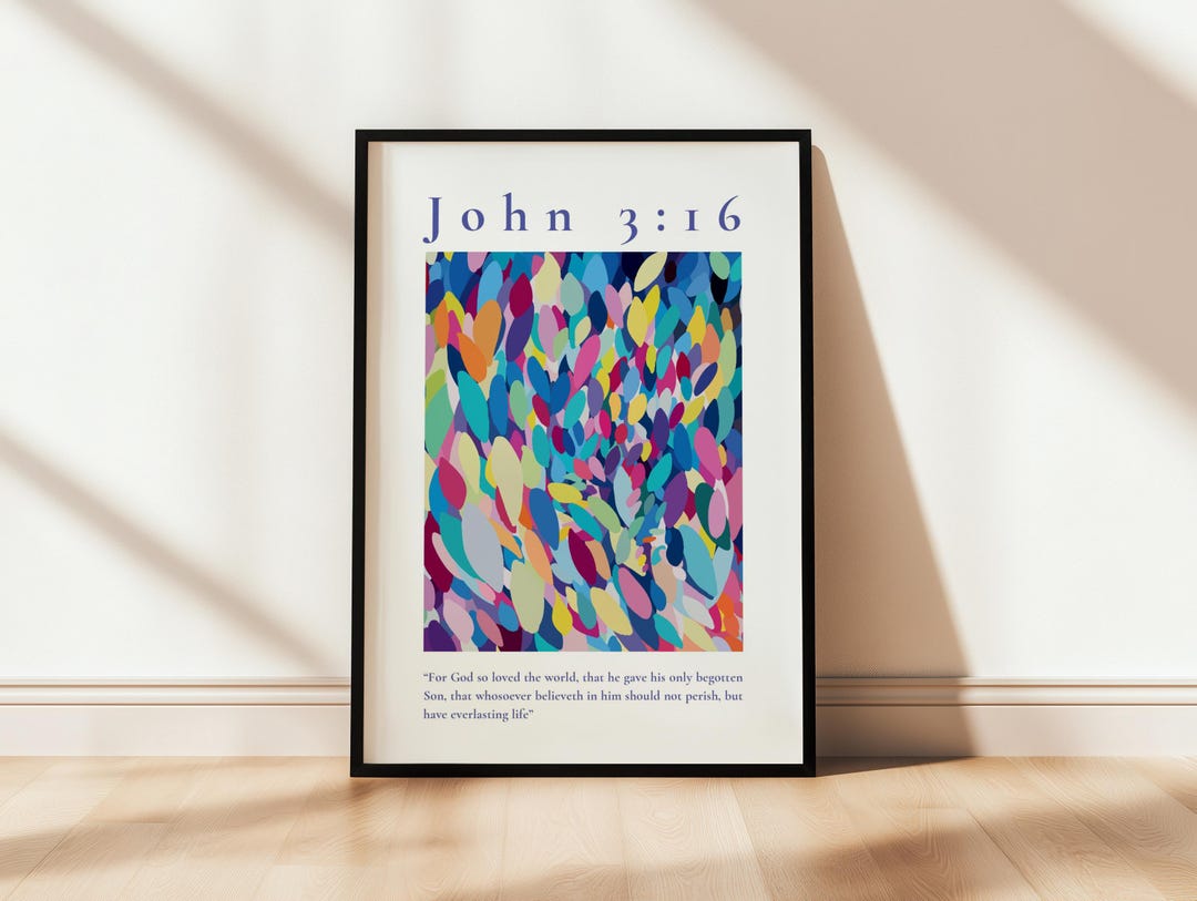 John 3:16 for God so Loved the World | Monet Colorful Style Printable ...