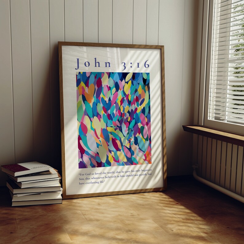 John 3:16 for God so Loved the World | Monet Colorful Style Printable ...