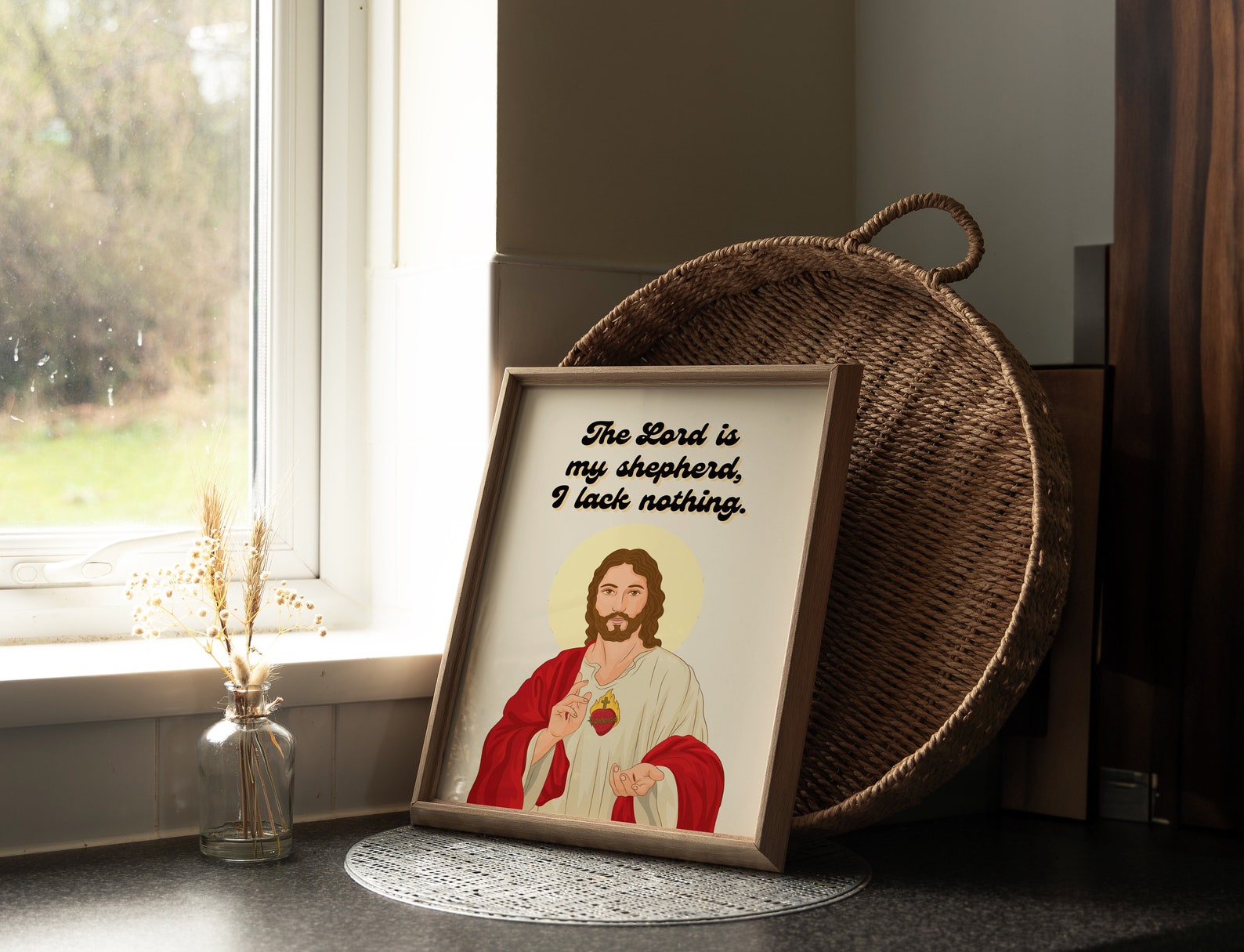 The Lord is My Shepherd, I Lack Nothing Psalm 23 Graphic Religious Wall ...
