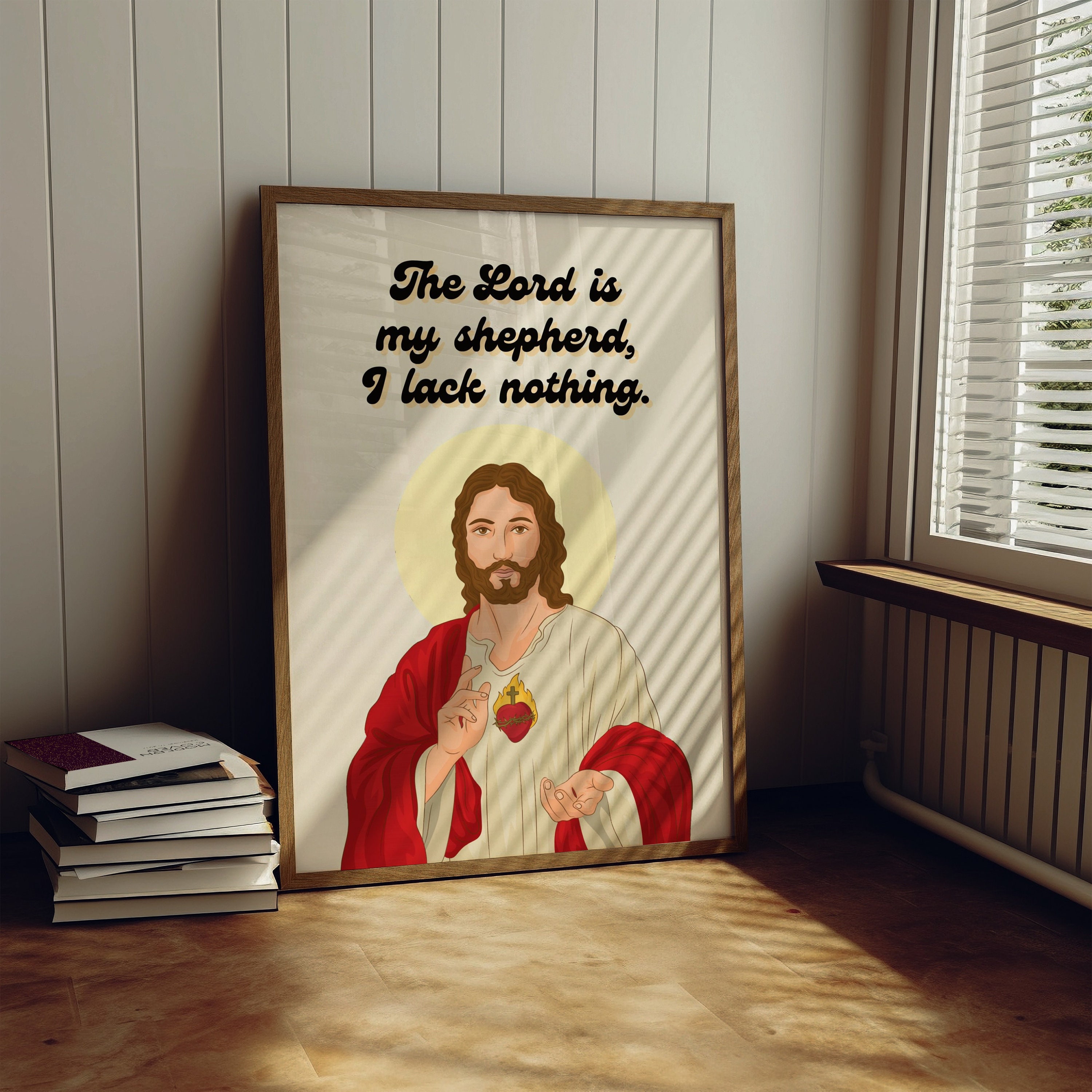 The Lord is My Shepherd, I Lack Nothing Psalm 23 Graphic Religious Wall ...
