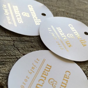 Gold Foil Simple Modern Round Tags Gold Foil Favor Tags Metallic Gold ...
