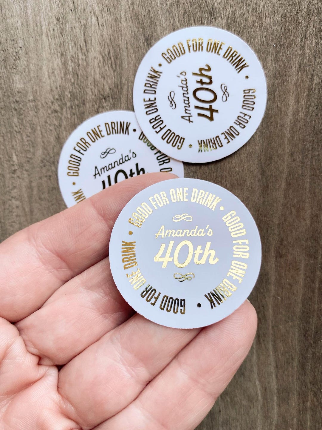 Gold Foil Wedding Drink Tokens - Redeem for a Drink Coupon - Bar ...