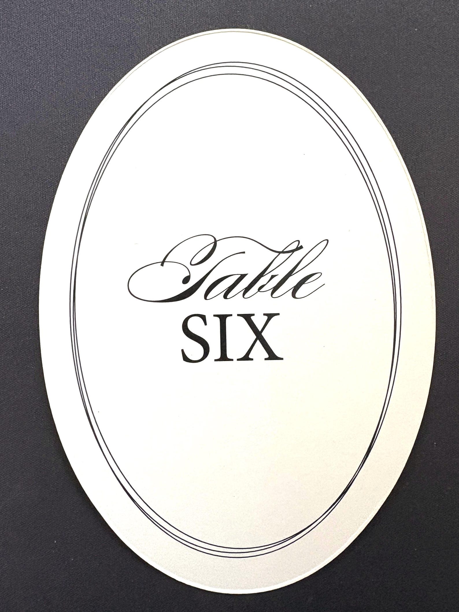 Oval Table Numbers - Event Wedding Table Number Assignment - Formal ...