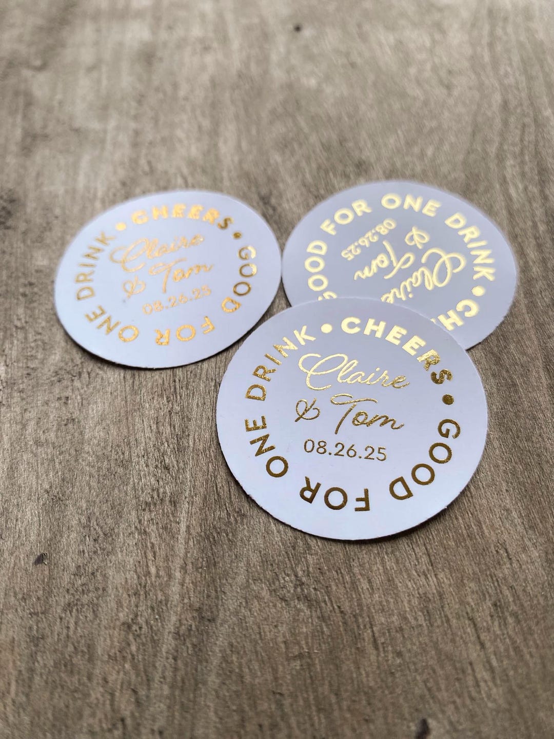 Gold Foil Wedding Drink Tokens - Redeem for a Drink Coupon - Bar ...