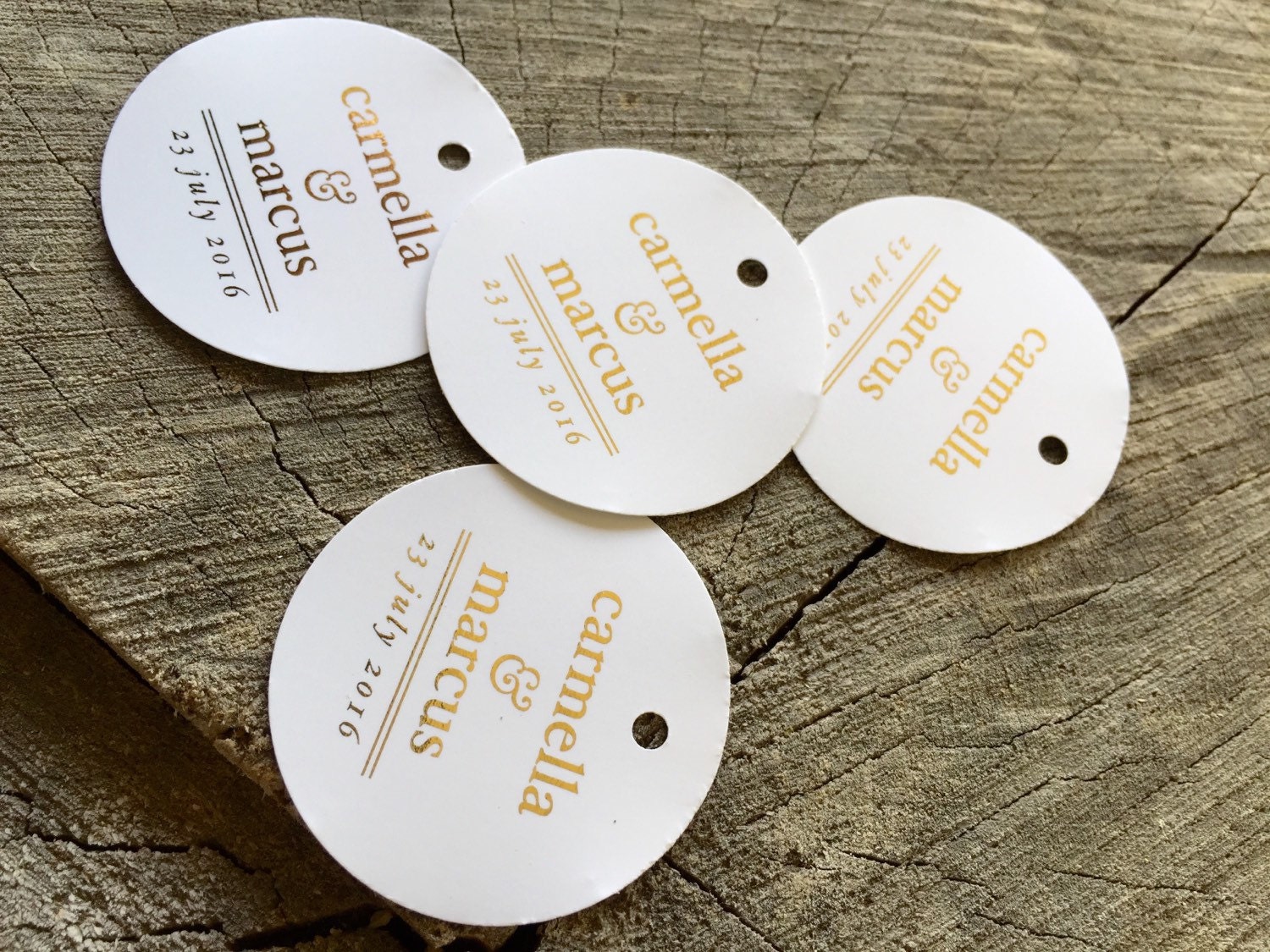 Gold Foil Simple Modern Round Tags Gold Foil Favor Tags | Etsy