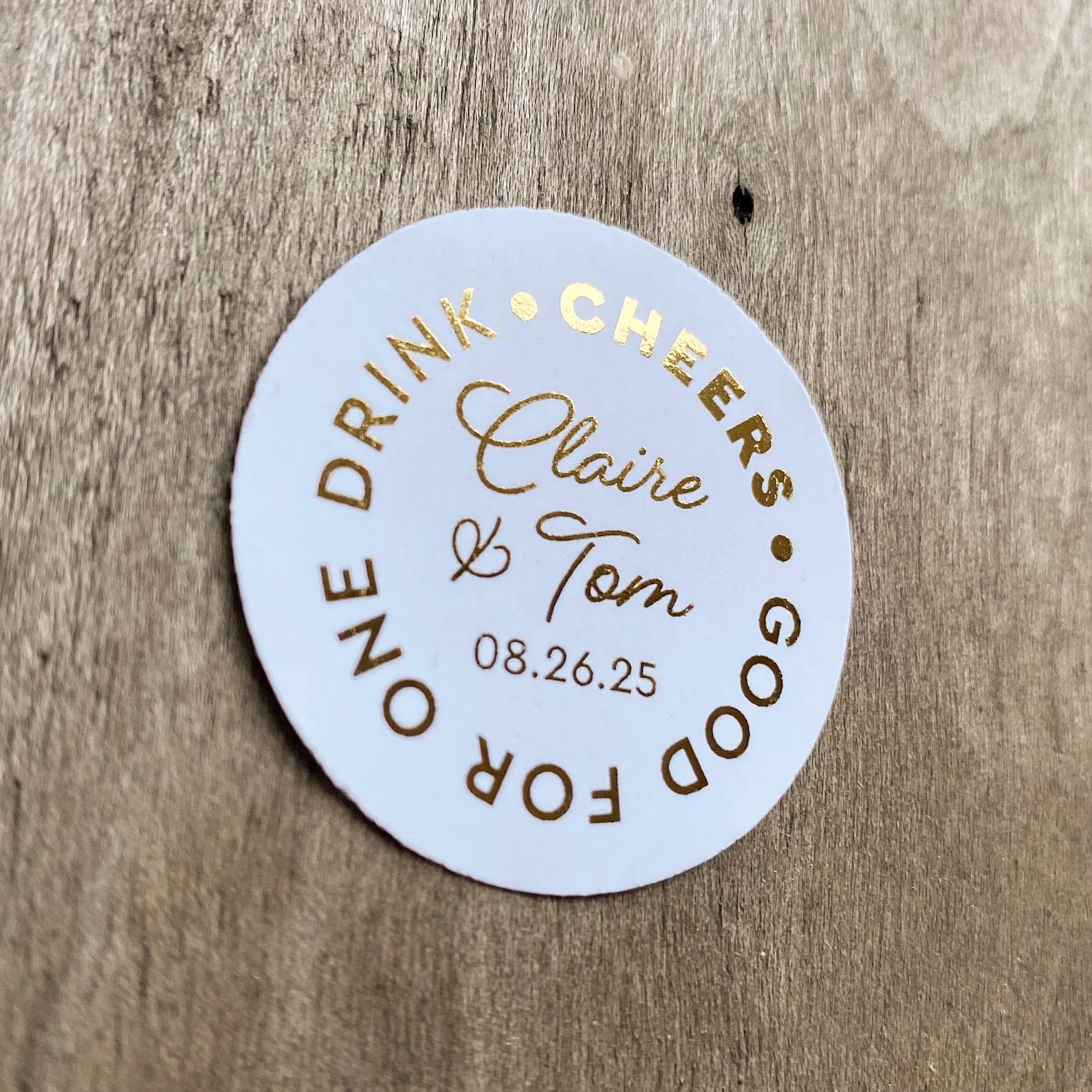 Gold Foil Wedding Drink Tokens - Redeem for a Drink Coupon - Bar ...