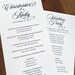 Wedding Program Card Event Timeline Wedding Party Card Church Card ...