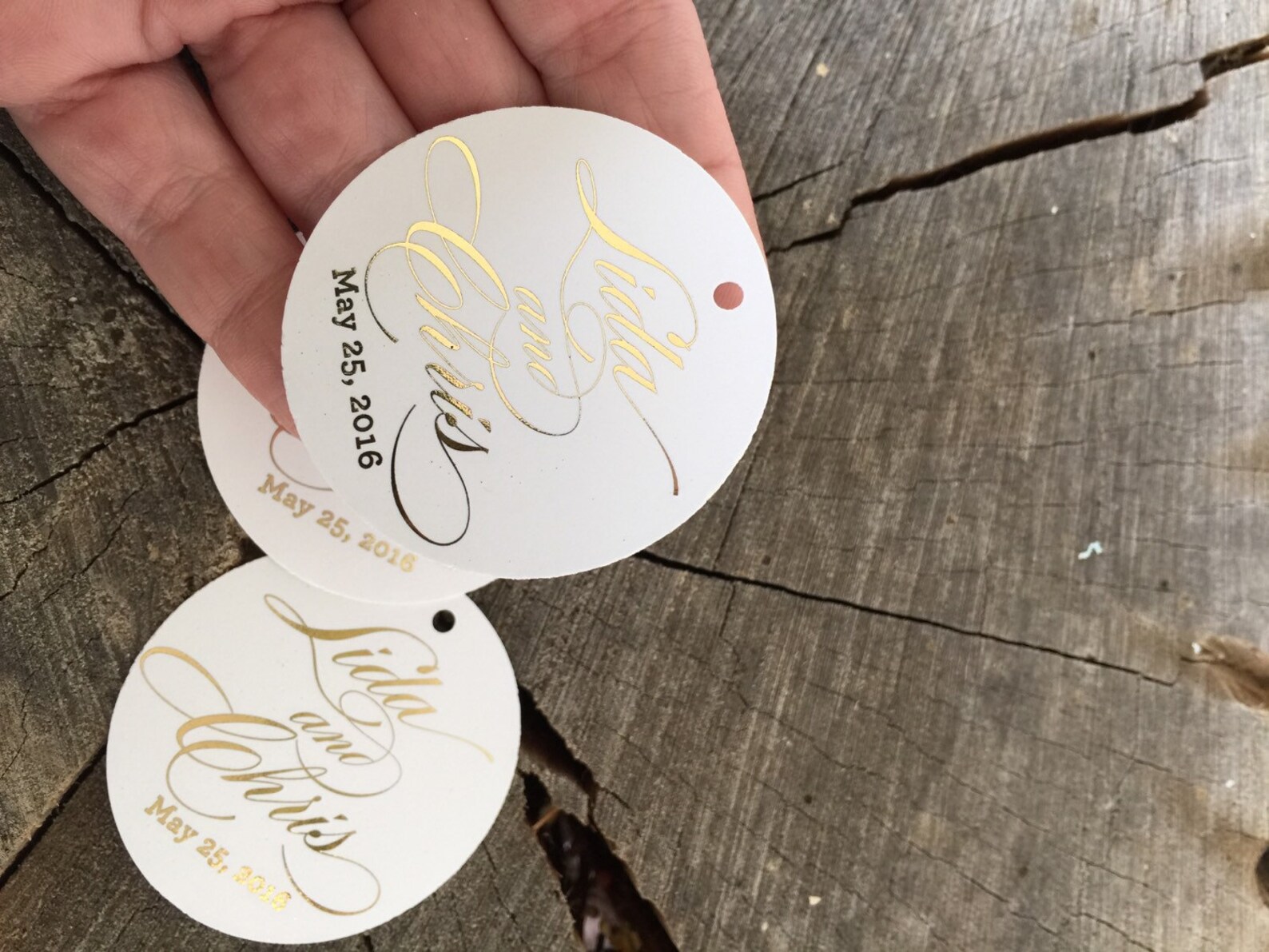50 Gold Foil Simple Modern Round Tags - Rose Gold Foil Favor Tag ...