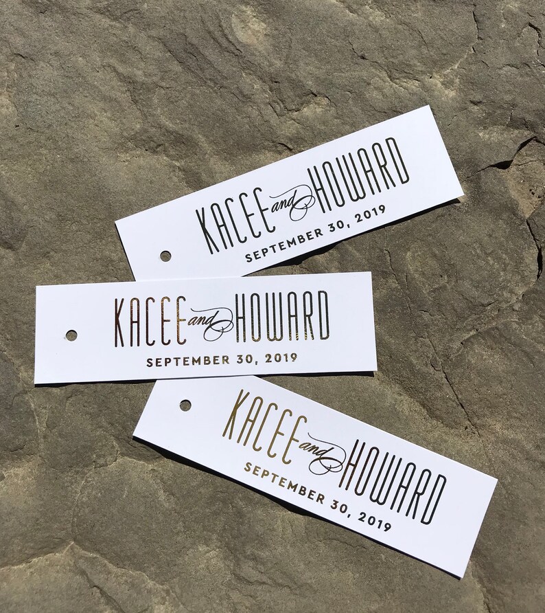 Gold Slim Modern Tags Gold Foil Favor Tags Metallic Gold - Etsy