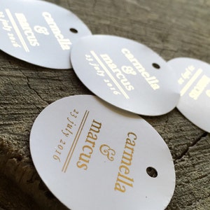 Gold Foil Simple Modern Round Tags - Gold Foil Favor Tags - Metallic ...