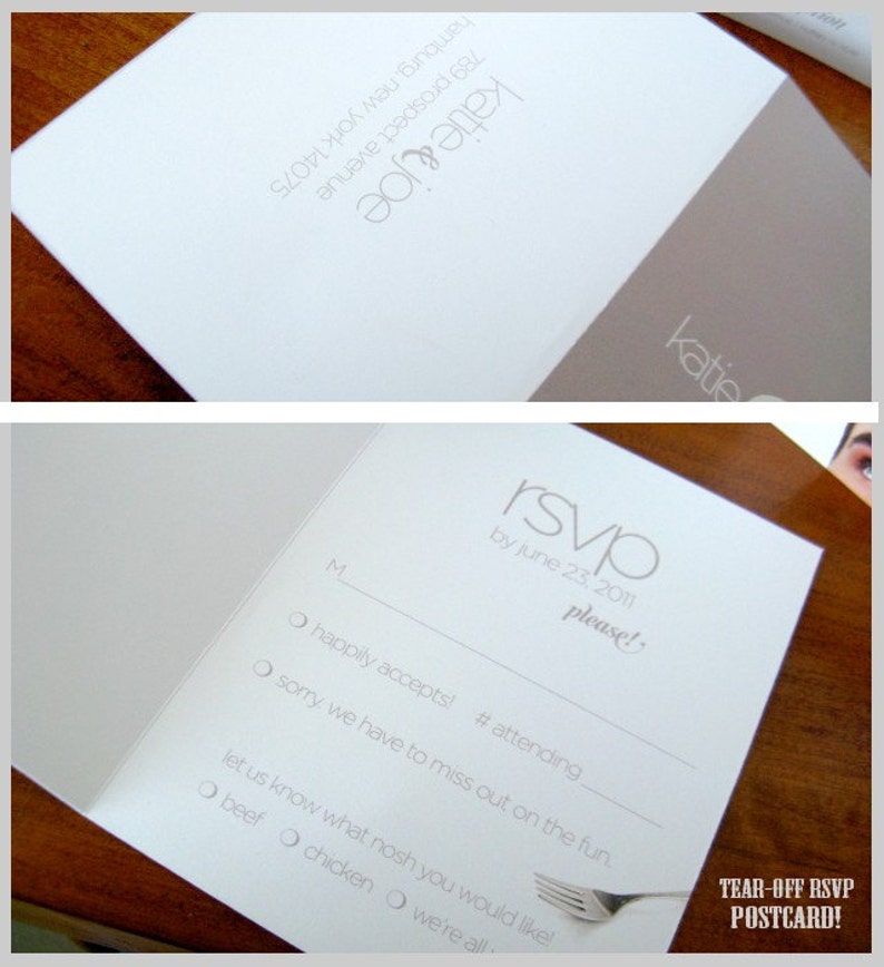 All in One Invite -tri Fold Photo Wedding Invitation - Z Fold Invite ...