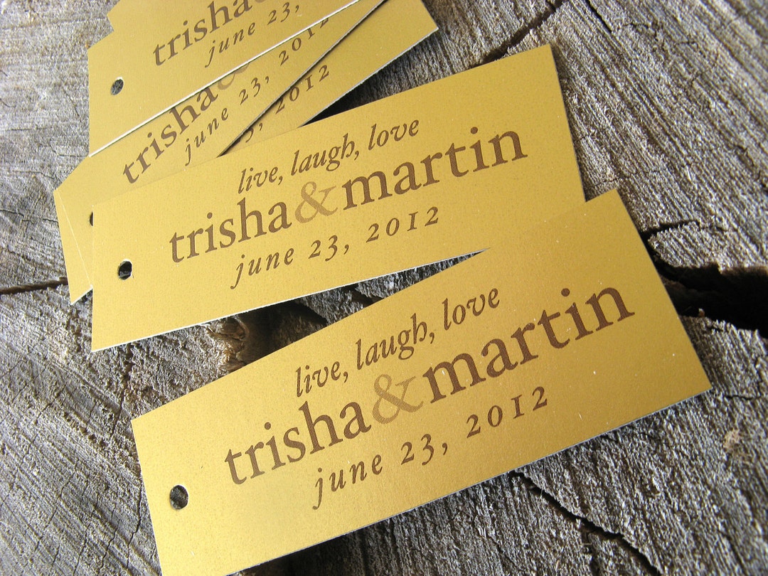 Gold Wedding Rectangle Favor Tags - Vintage Gold Thank You Tags ...