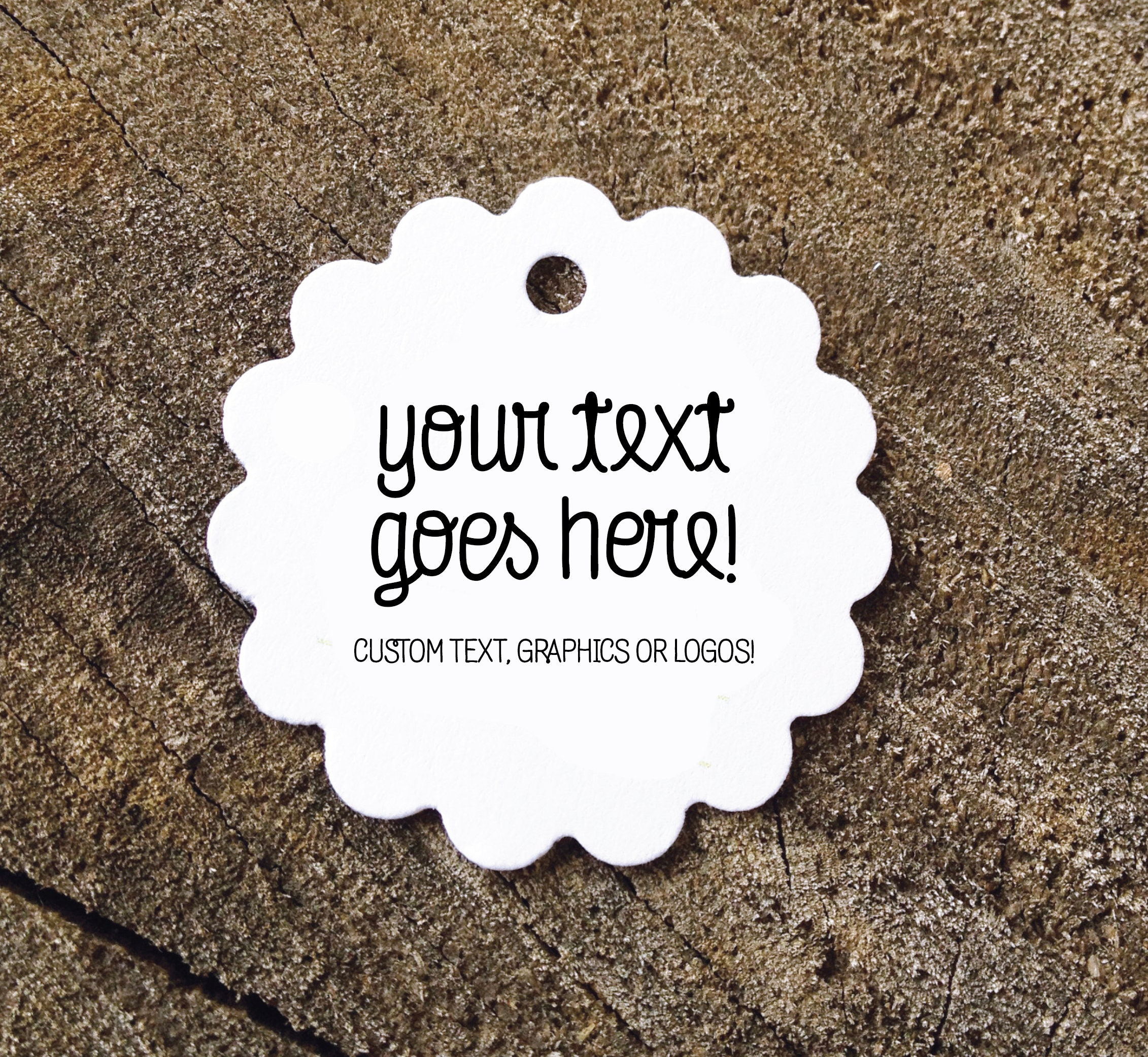 Custom Message Favor Tags Round Logo Thank you tags | Etsy