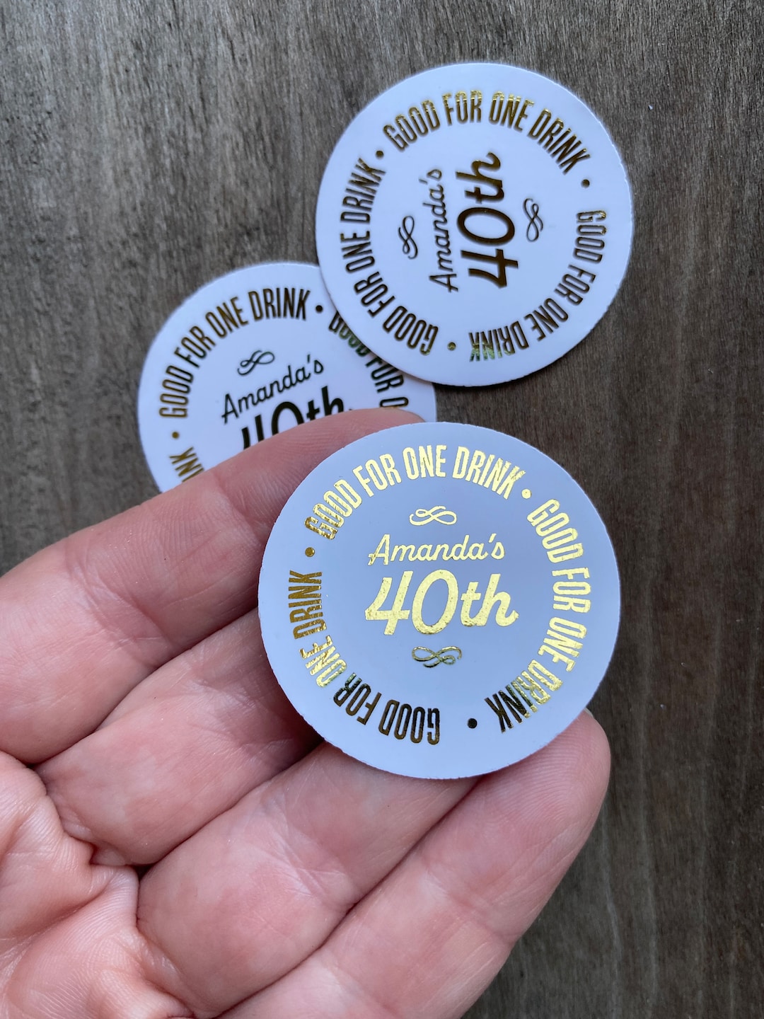 Gold Foil Wedding Drink Tokens Redeem for a Drink Coupon Bar Voucher ...